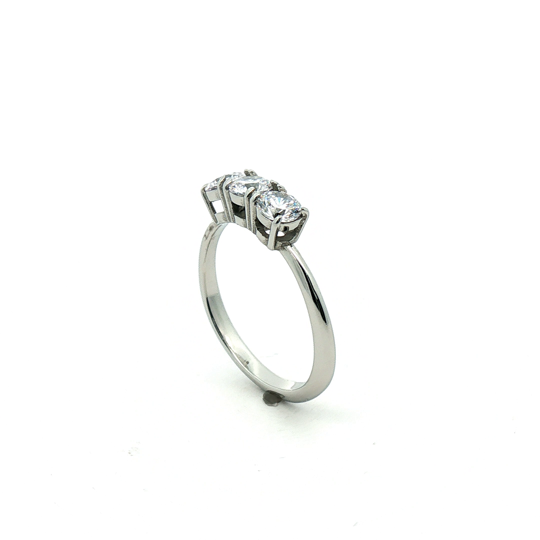 White Gold Multistone Ring With Round Brilliant Cut Diamonds | JING RUI ...